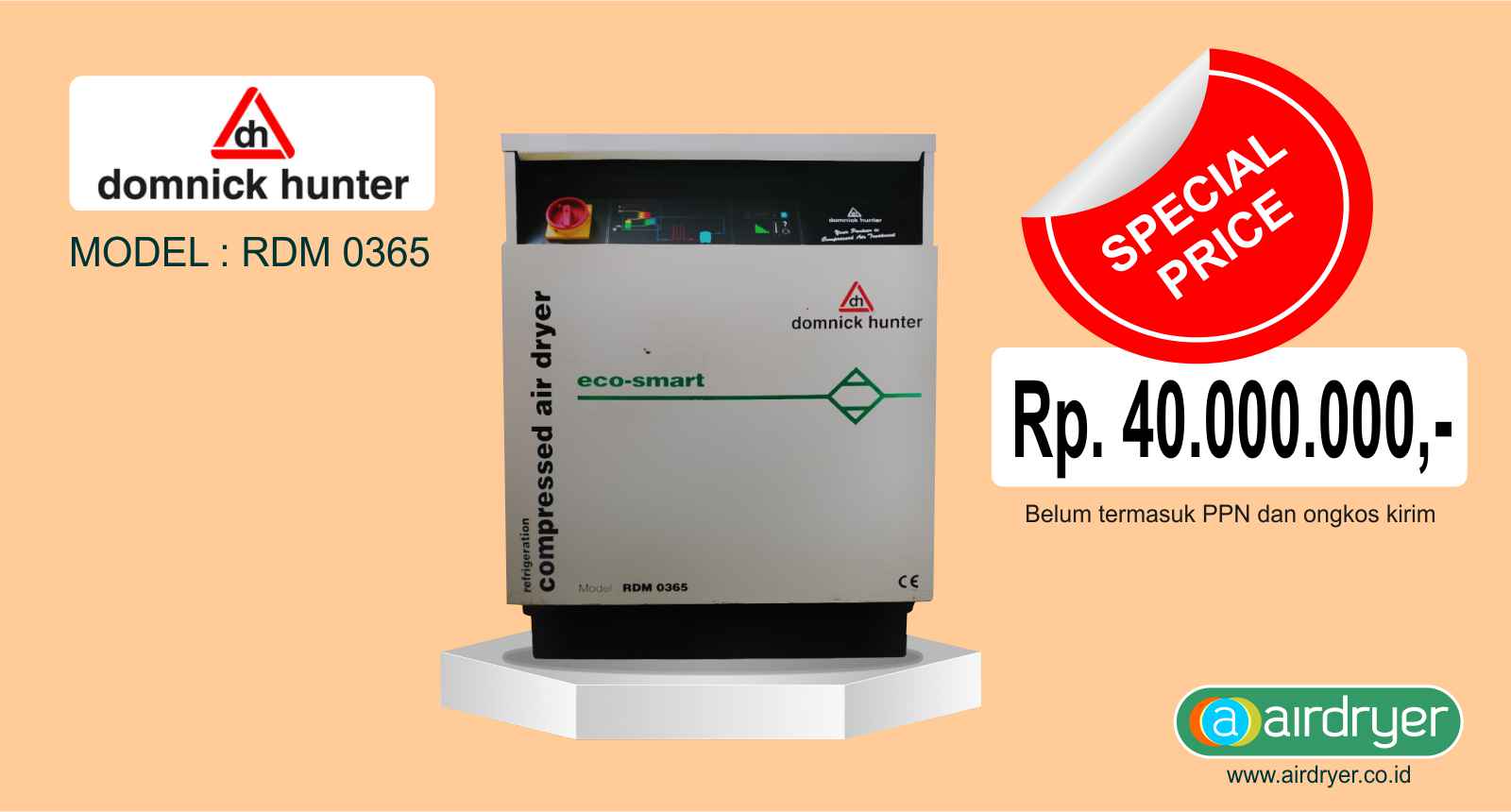 DOMNICK HUNTER TYPE : RDM-0365 Refrigerant Dryer | Refrigerated Air ...